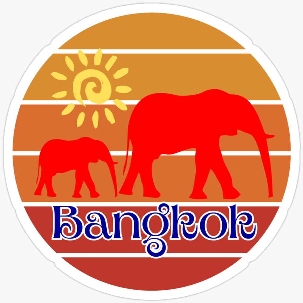 Bangkok Thailand Sticker Phone Decal Water Bottle Stickers Car Decals ...