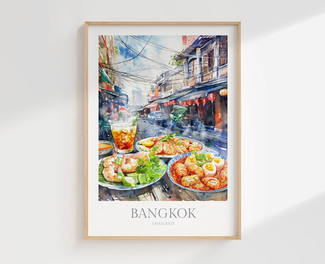Bangkok Thailand Wall Art Home Decor Poster Thai Food Poster, Unframed ...