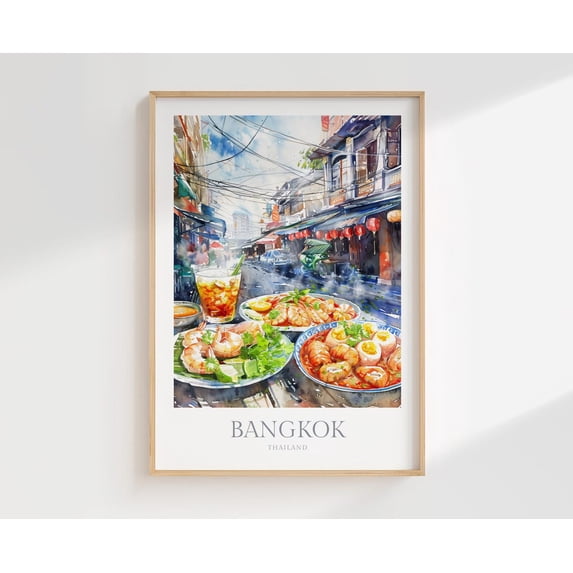 Bangkok Thailand Wall Art Home Decor Poster Thai Food Poster, Unframed ...