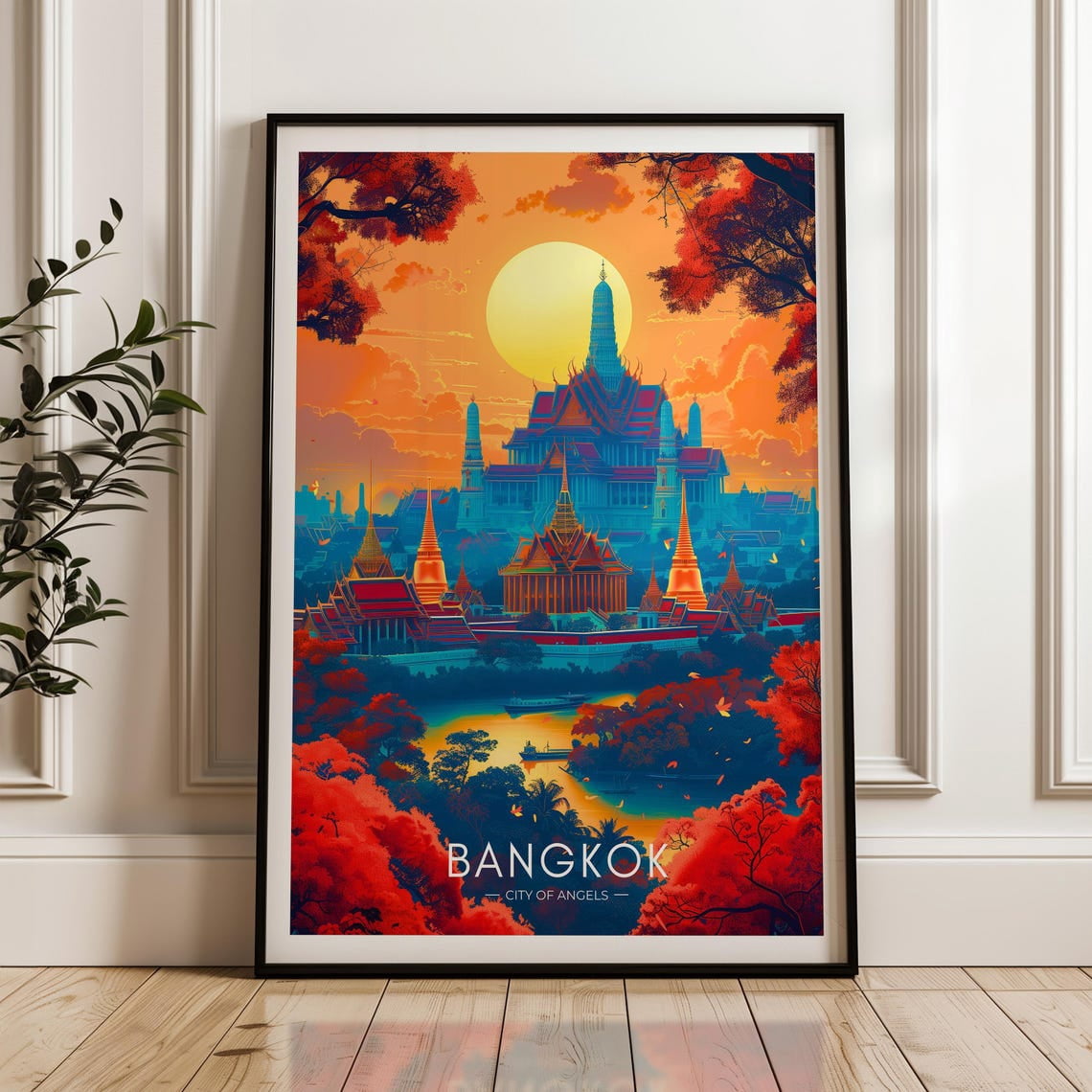Bangkok Travel Print Thailand Illustration Art Print Unframed Paper ...