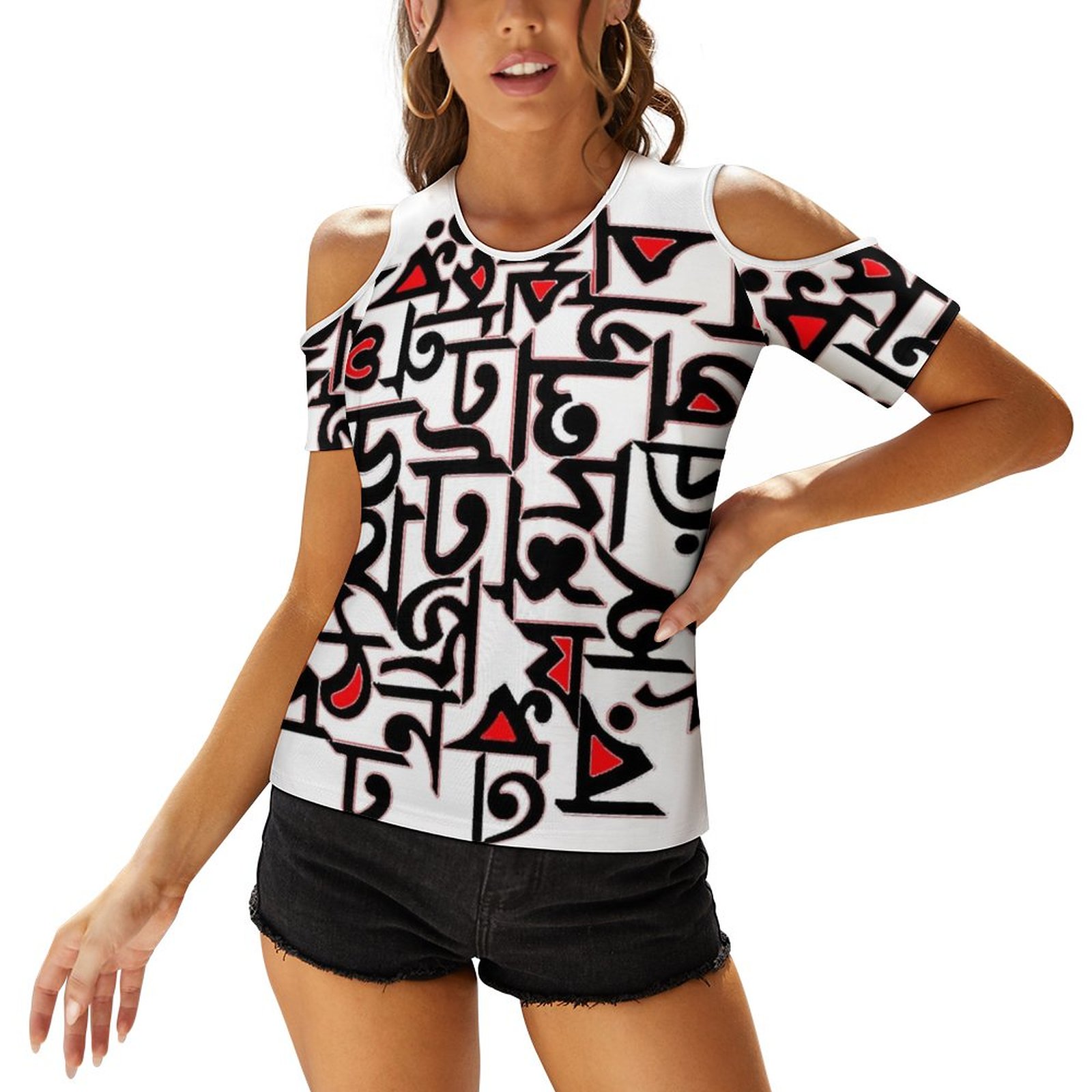 Bangla New Fashion Zip Off Shoulder Top Short-Sleeve Women Shirt ...