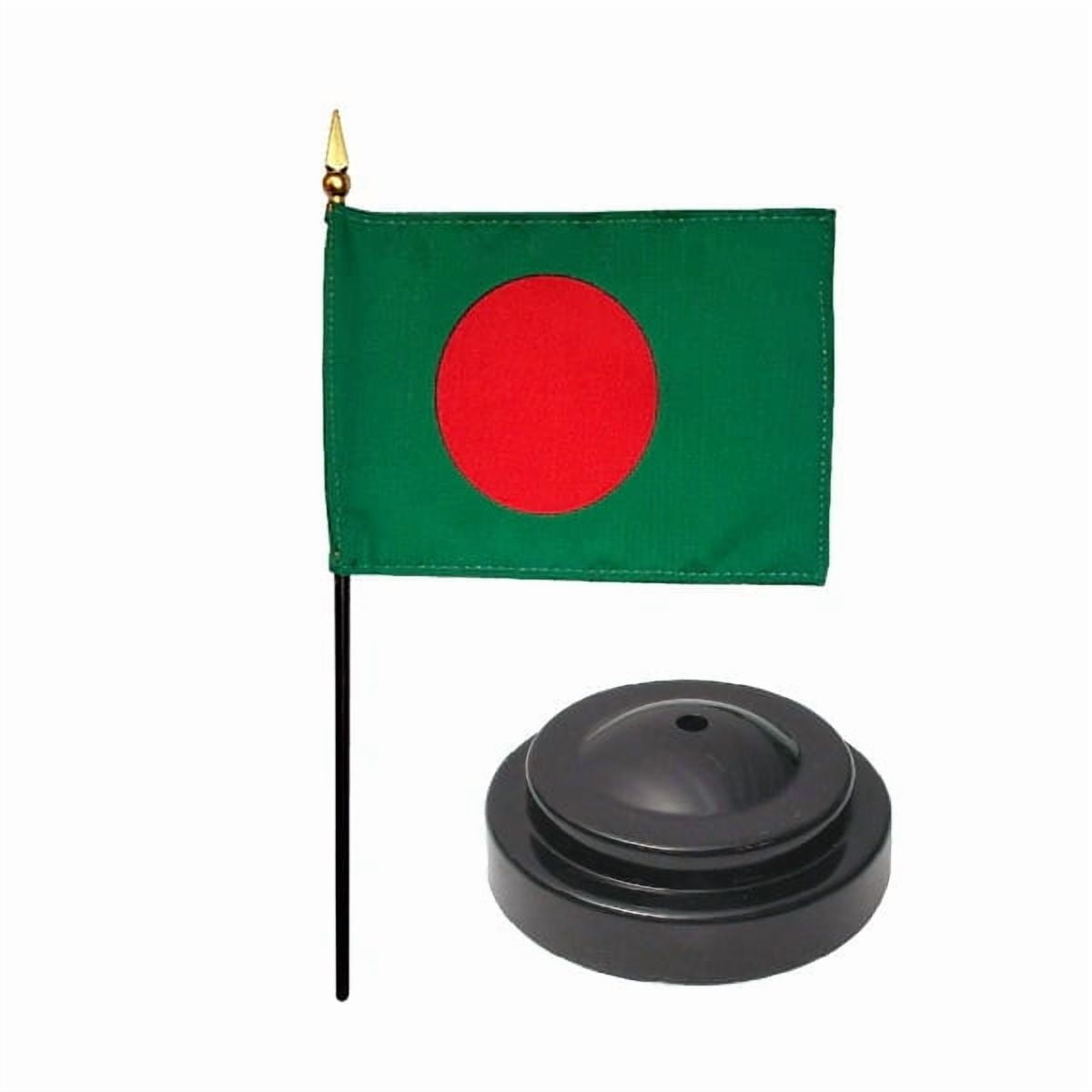 Bangladesh Desk Flag with Base; American Made Rayon 4x6 inch Miniature ...