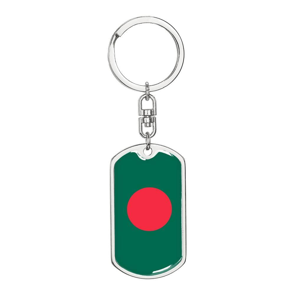 Bangladesh Flag Keychain Dog Tag Stainless Steel or 18k Gold - Walmart.com