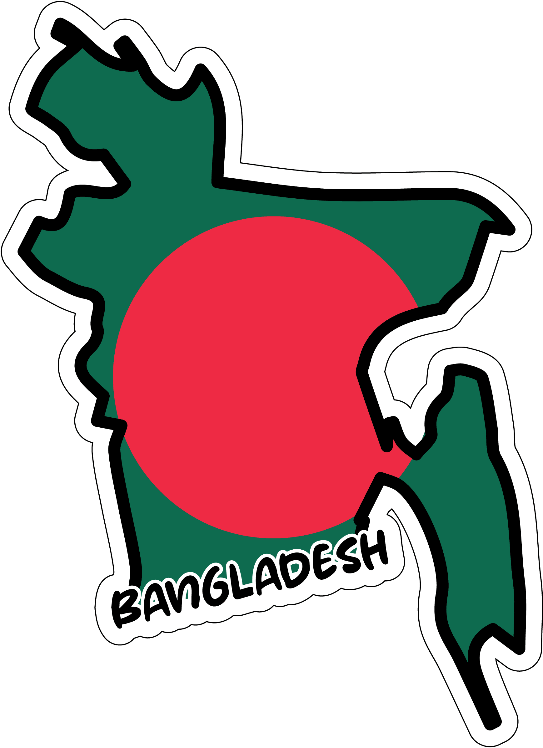 Bangladesh Map Flag Sticker Decal / Dhaka / Joy Bangla / the People's ...
