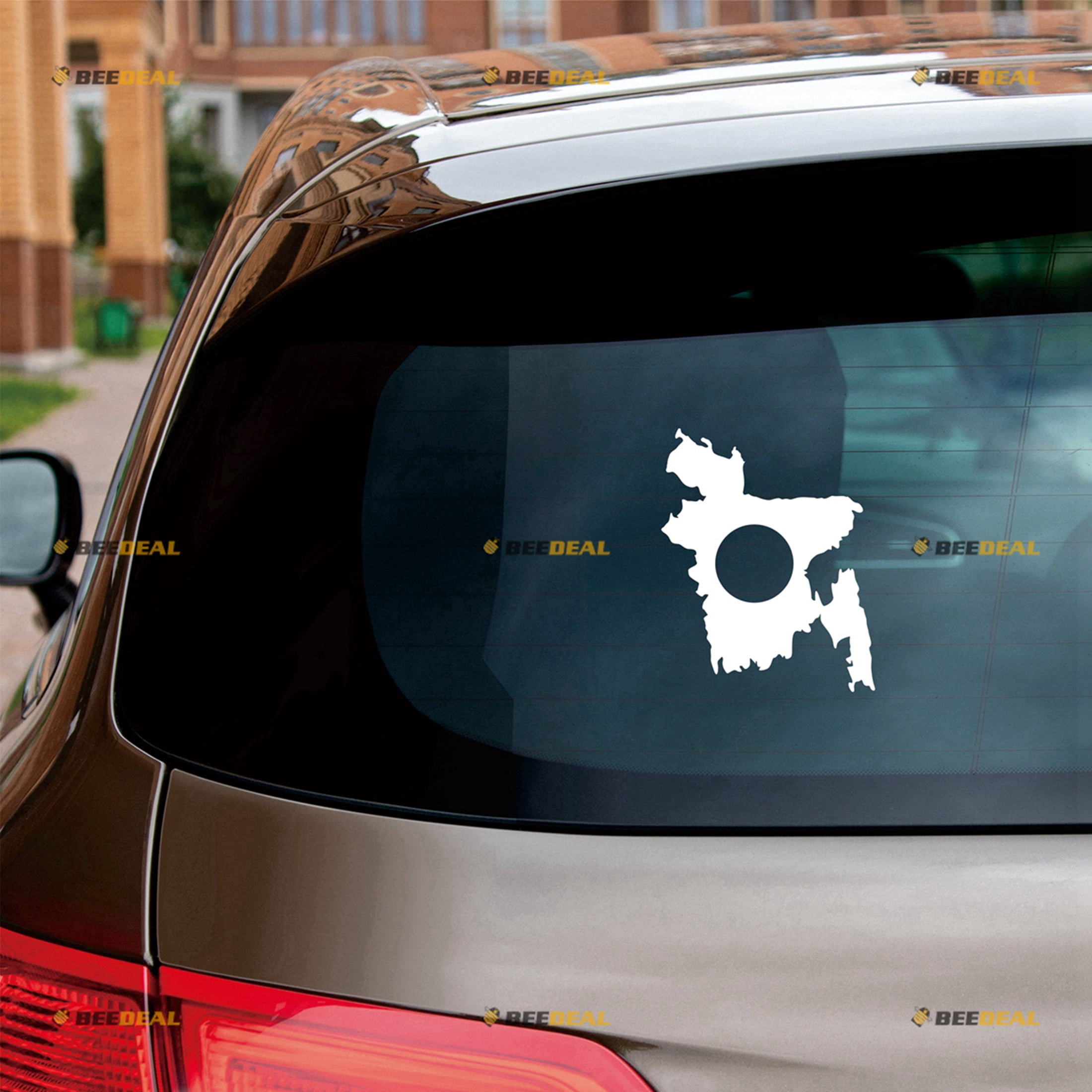 Bangladesh Map Flag Sticker Decal Vinyl - 2 Pack White 4" - For Car ...