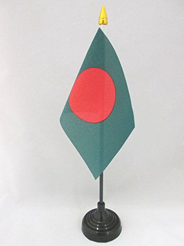 Bangladesh Table Flag 4'' x 6'' golden spear top - Walmart.com