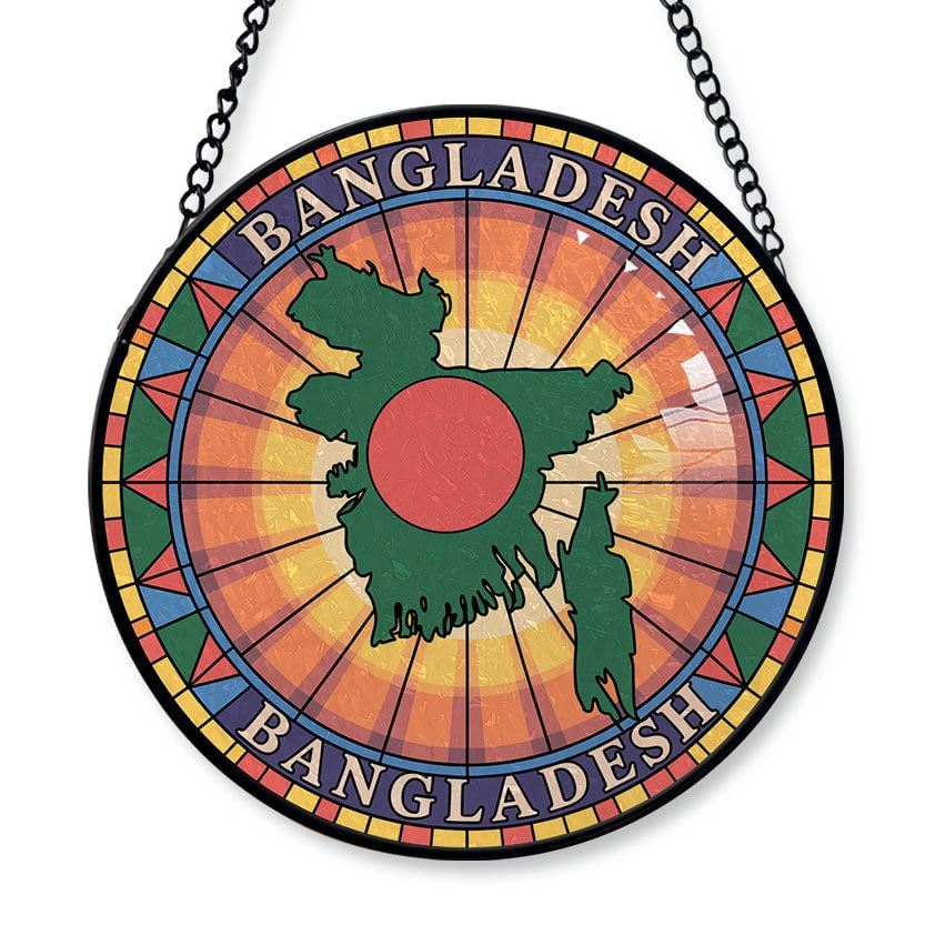 Bangladesh Travel Decor Suncatcher Stained Glass Window Hanging, Gift ...