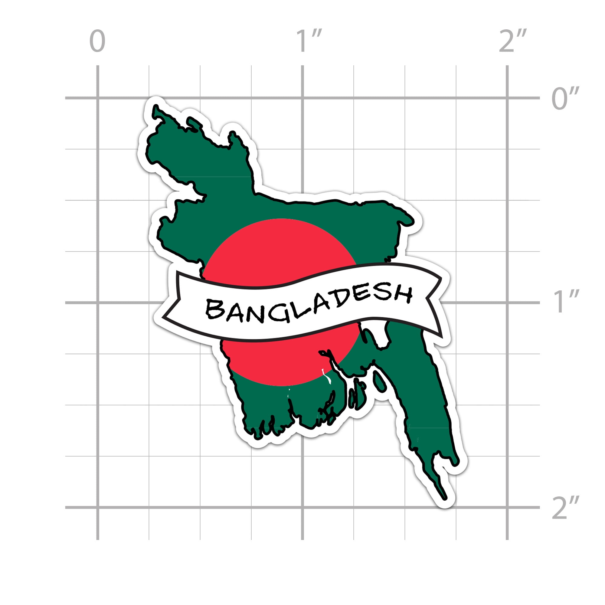 Bangladeshi Shaped Bangladesh Flag Sticker for water bottle phone ...