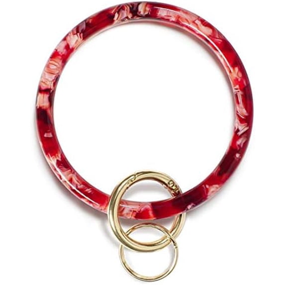 Bangle Key Ring Bracelet Keychain Key Ring Bracelet for Women, Acetate Circle Keyring for Wrist ...