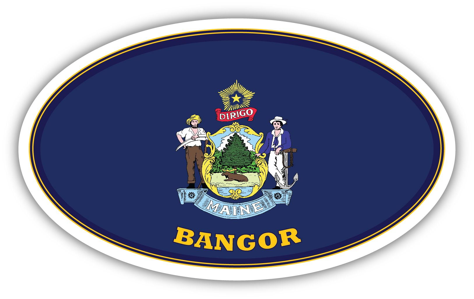 Bangor City Maine State Flag | ME Flag Penobscot County Oval State ...
