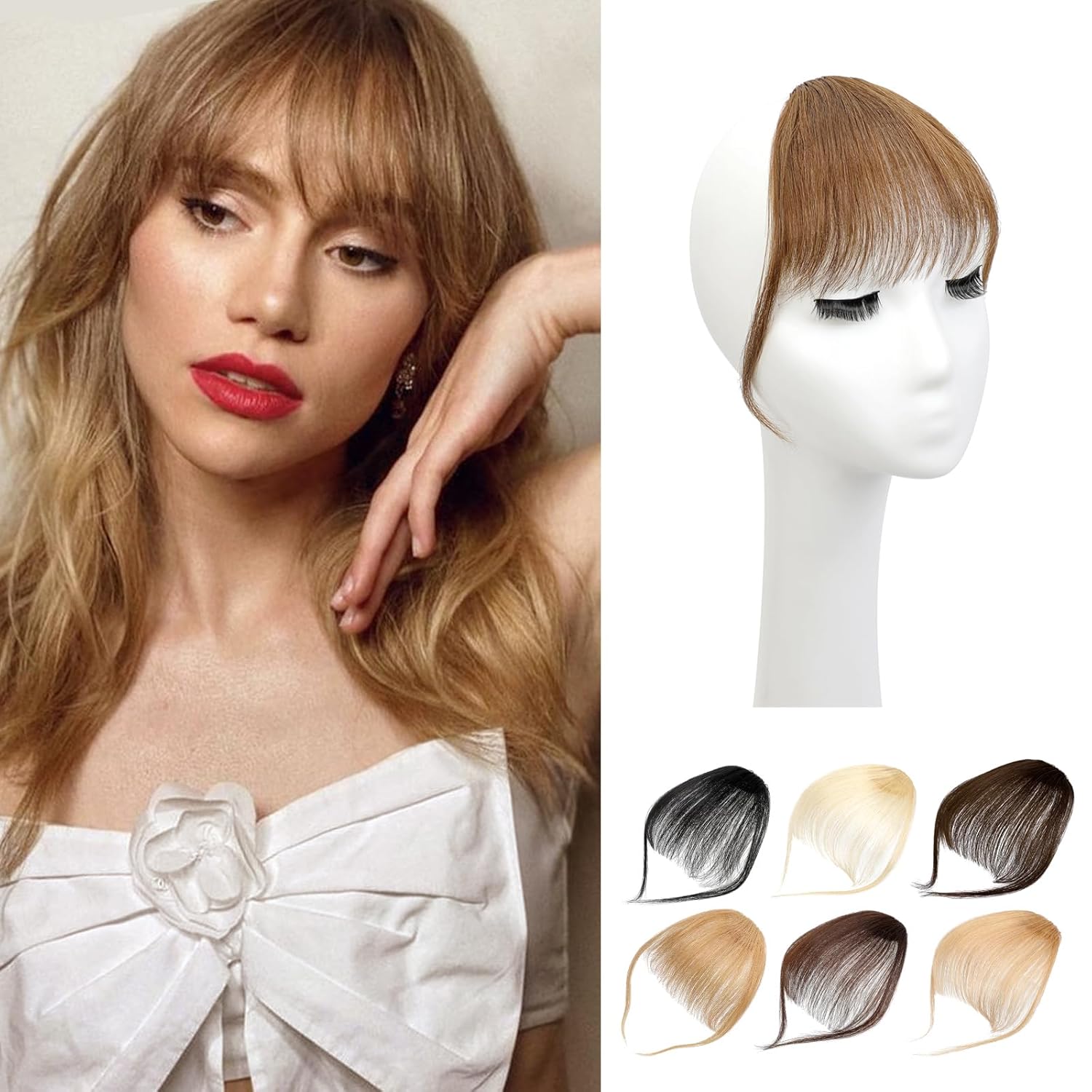Bangs Hair Clip in Bangs,100% Human Hair Fake Bangs Clip in Hair ...