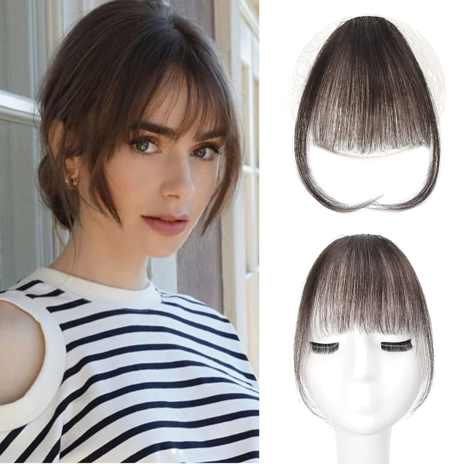 Bangs Hair Clip in Bangs 100% Real Human Hair Extensions Fake Wispy ...
