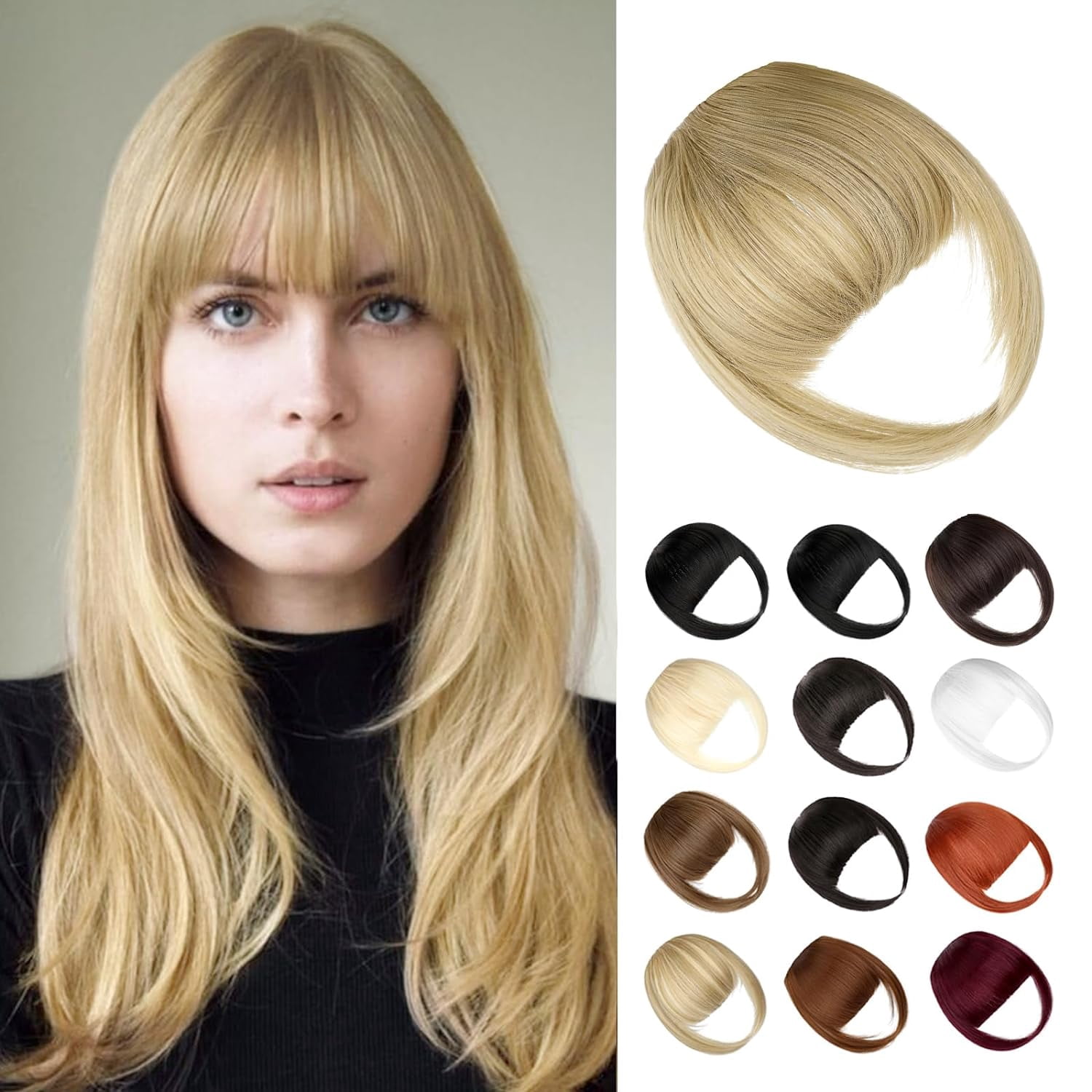 Bangs Hair Clip in Bangs, Fake Bangs Natrual Clip on Bangs,Faux Blonde ...