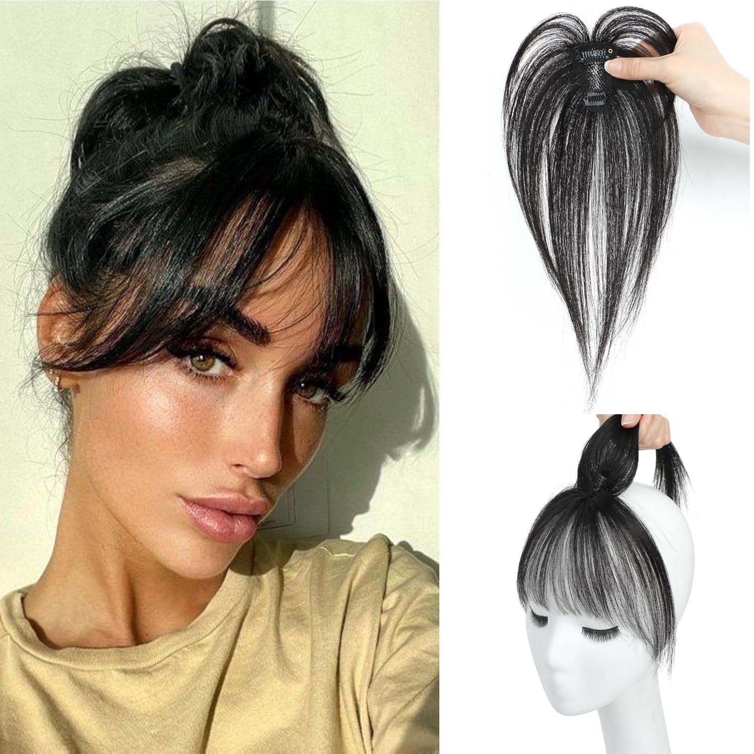 Bangs Hair Clip, Clip In Bangs Real Human Hair Clip On Bangs For Women ...