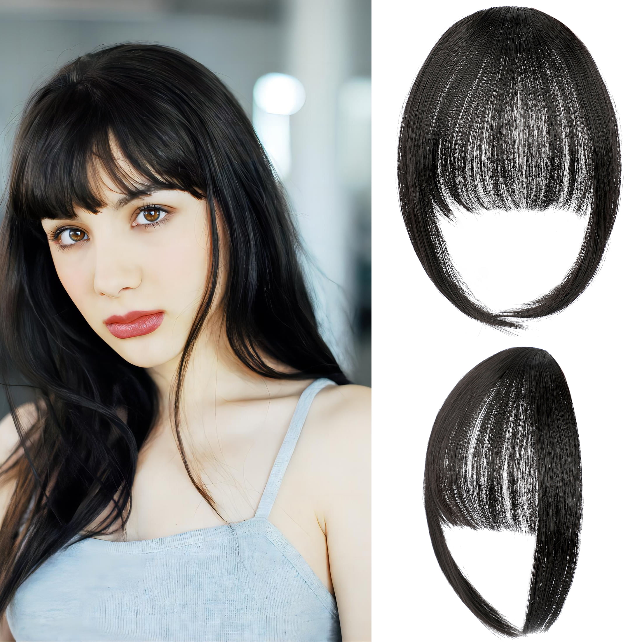 Bangs Hair Clip French Bang Clip in Thick Full Bangs Straight Fringe ...
