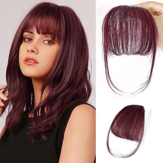 Bangs Hair Clip in Bangs Real Human Hair Extensions Wispy Bangs Clip on ...