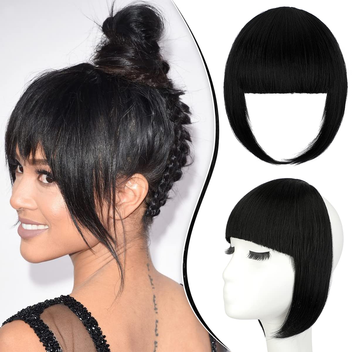Bangs Hair Clip in Extensions French Bangs Straight Across Natural ...