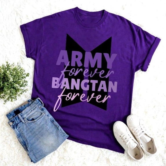 Bangtan Army T-shirt, Bangtan Forever, Army Forever T-shirt - Walmart.com