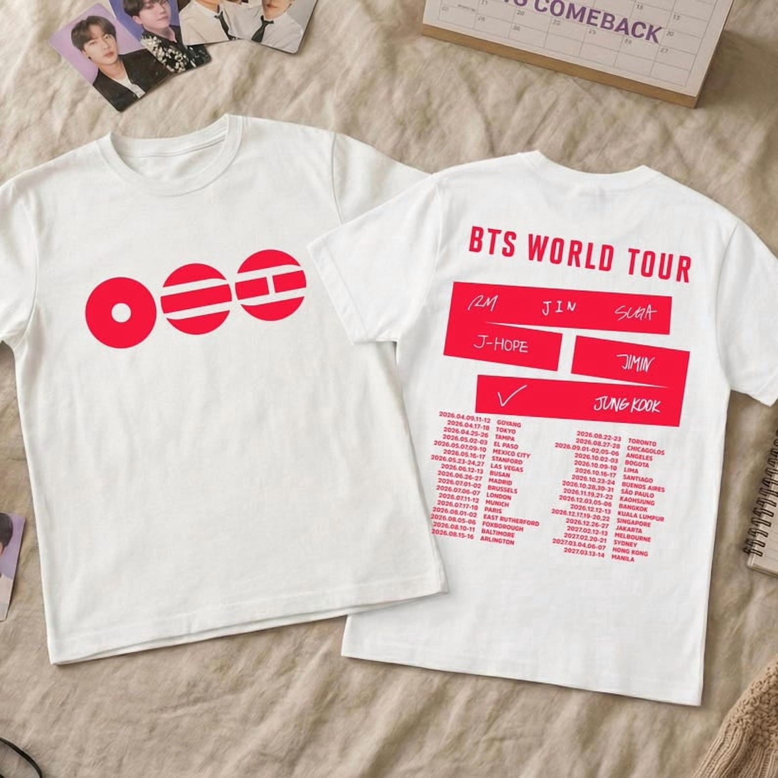 Bangtan Come Back 2 Sided Shirt World Tour Concert Outfit for Army ...