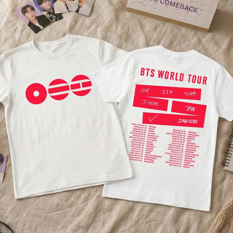 Bangtan Come Back 2 Sided Shirt World Tour Concert Outfit for Army ...