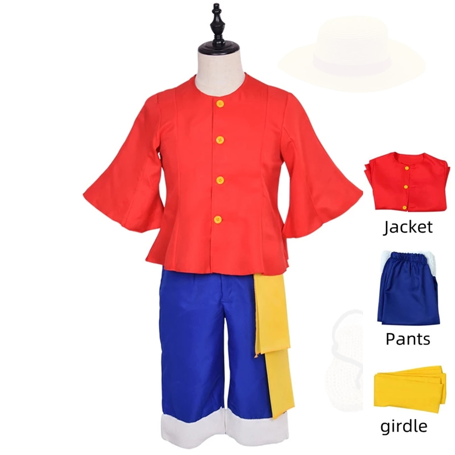 Bangyan One Piece Monkey D. Luffy Anime Cosplay Costume Halloween Party ...