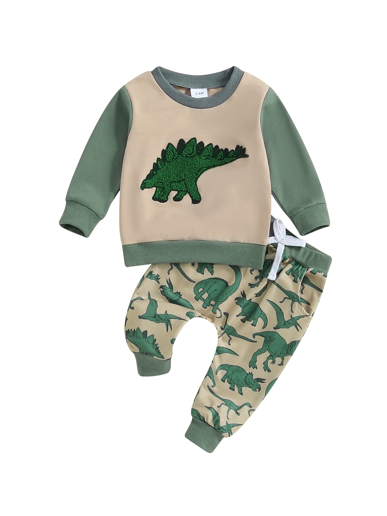 Bangyeer Baby Boy Fall Outfit Dinosaur Print Long Sleeve Sweatshirt and Pants - Walmart.com