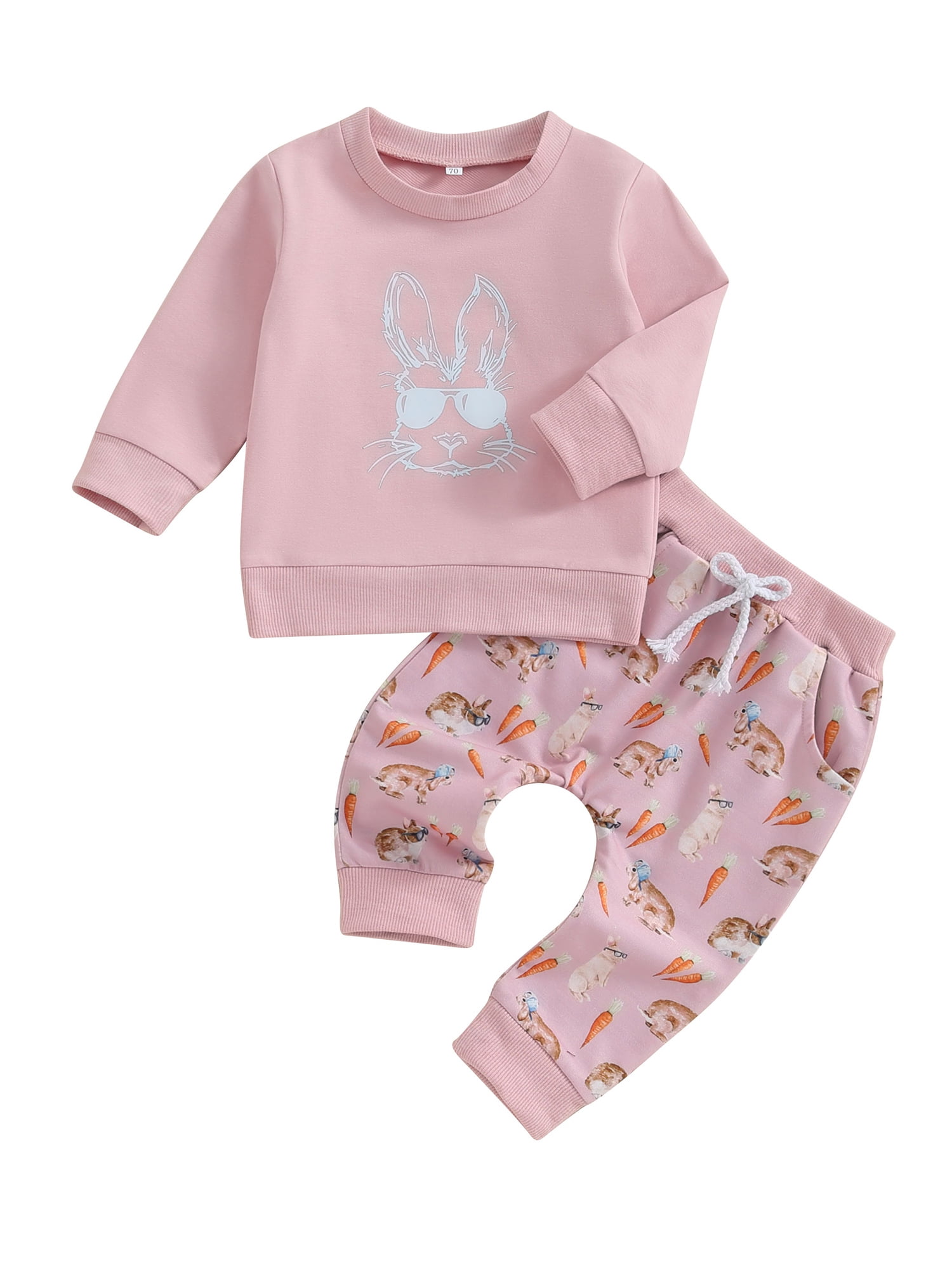 Bangyeer Baby Boy Girl Outfits Long Sleeve Sweatshirt Carrot Print ...