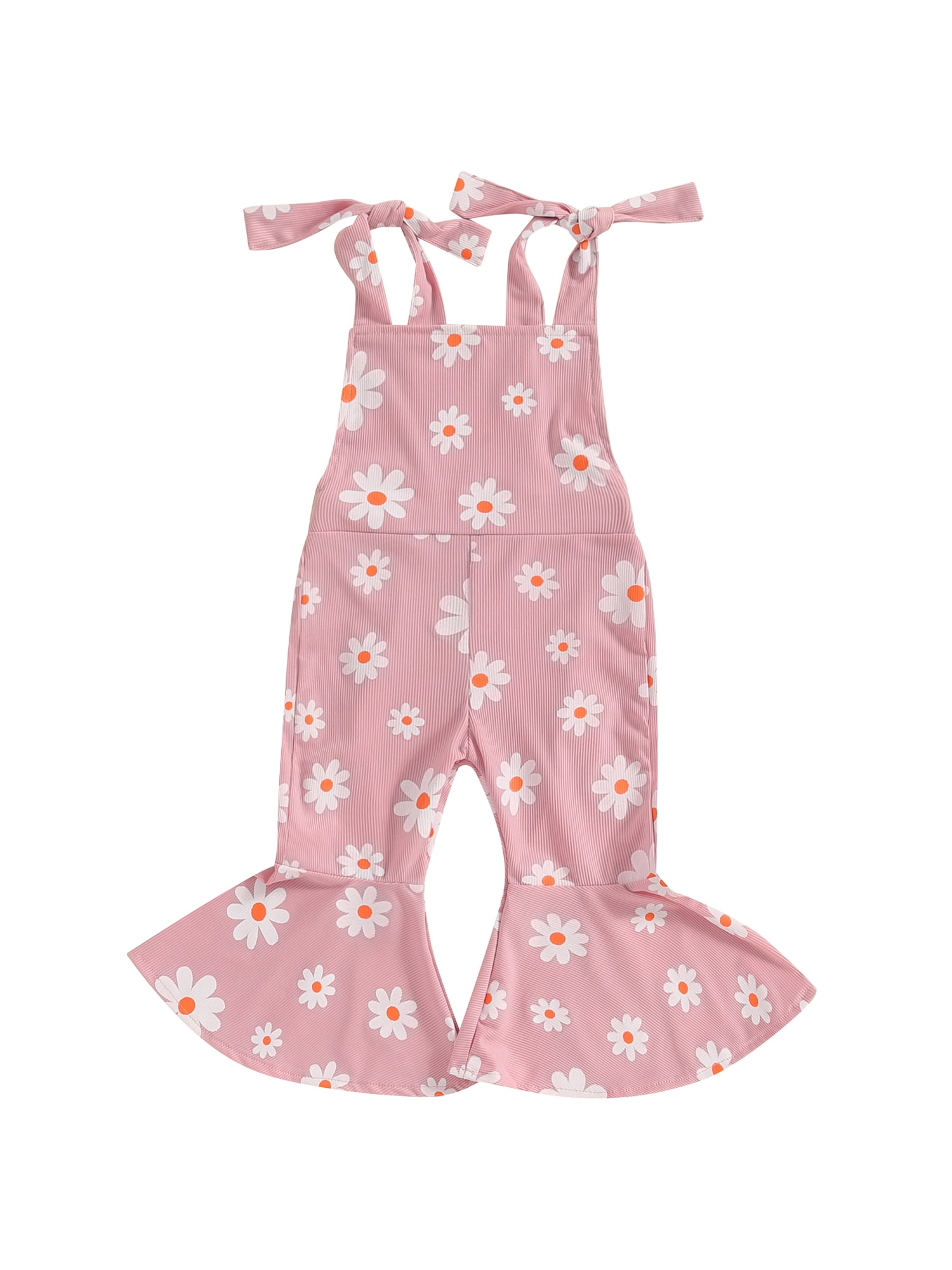 Bangyeer Baby Girl Bell Bottoms Romper Toddler Floral Overalls Suspender Flare Pants Jumpsuit ...