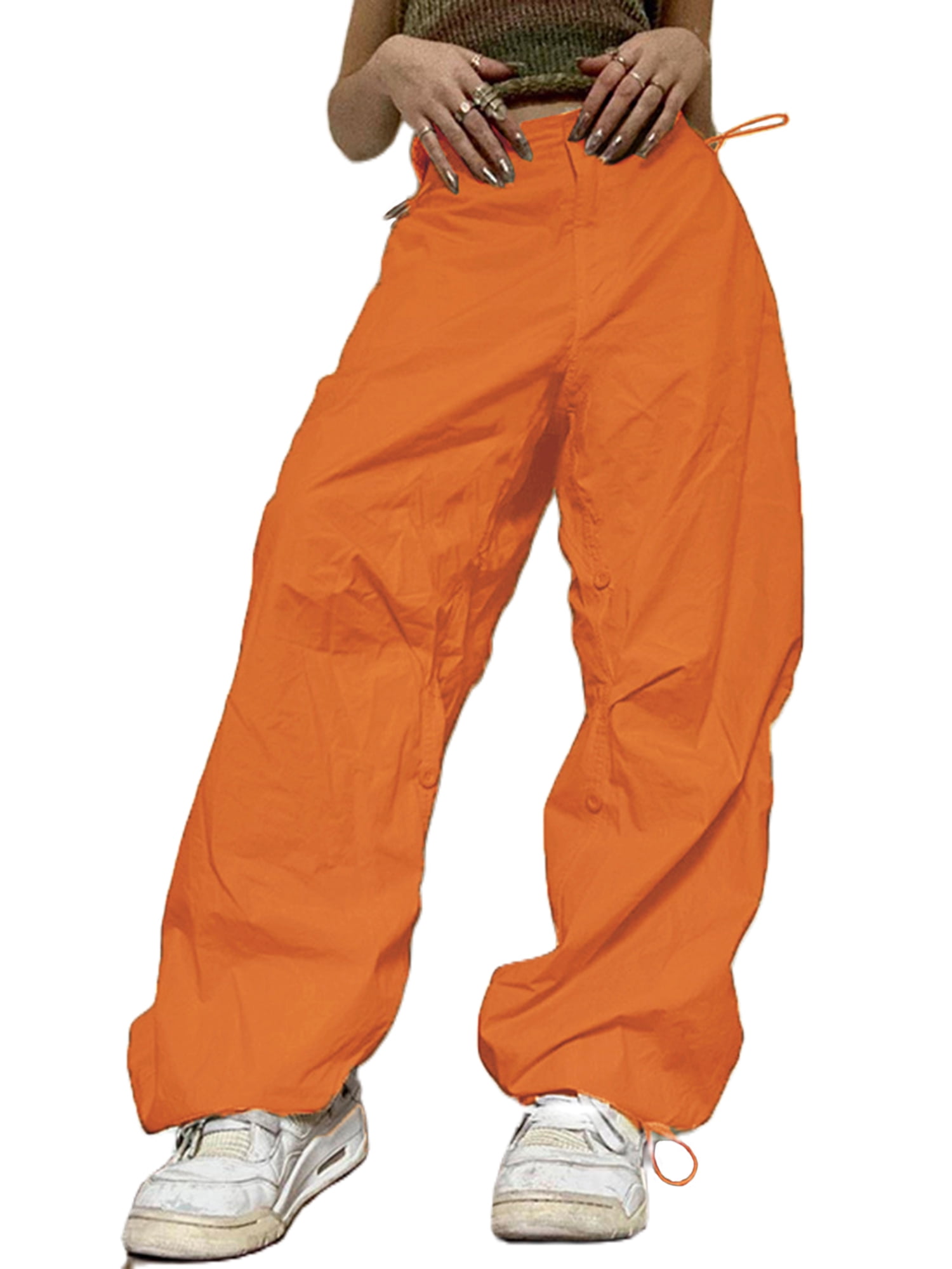 Bangyeer Baggy Cargo Pants Drawstring Waist Pocket Pants Loose Hip Hop ...
