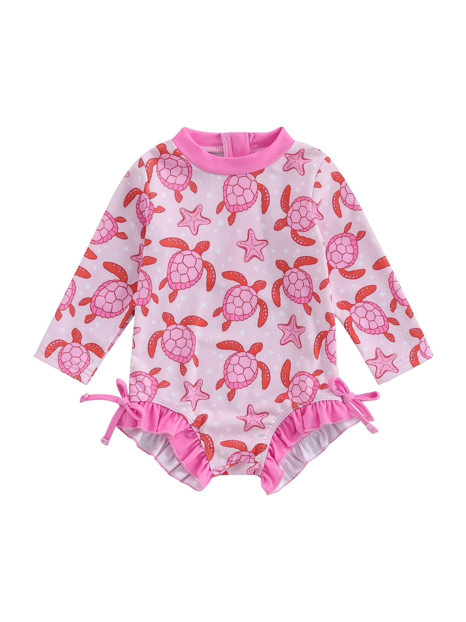 Bangyeer Infant Baby Girl Swimsuit One-Piece Long Sleeve Rash Guard ...
