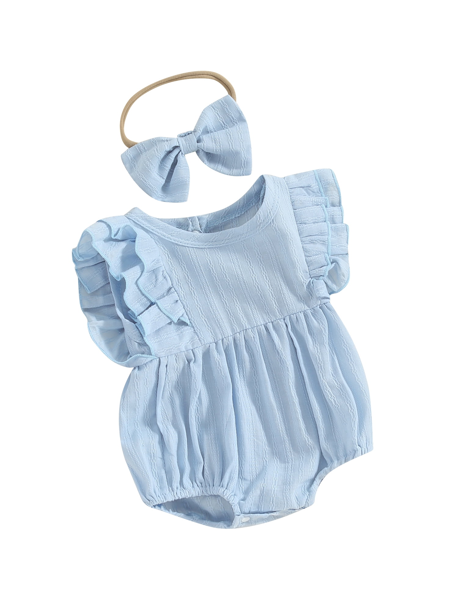 Bangyeer Infant Baby Girls Ruffled Sleeveless Rompers Bubble Bodysuit ...