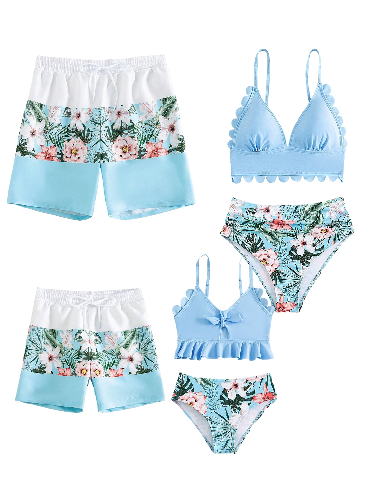 Bangyeer Matching Swimsuits for Family Mommy and Me Two Piece Bathing ...