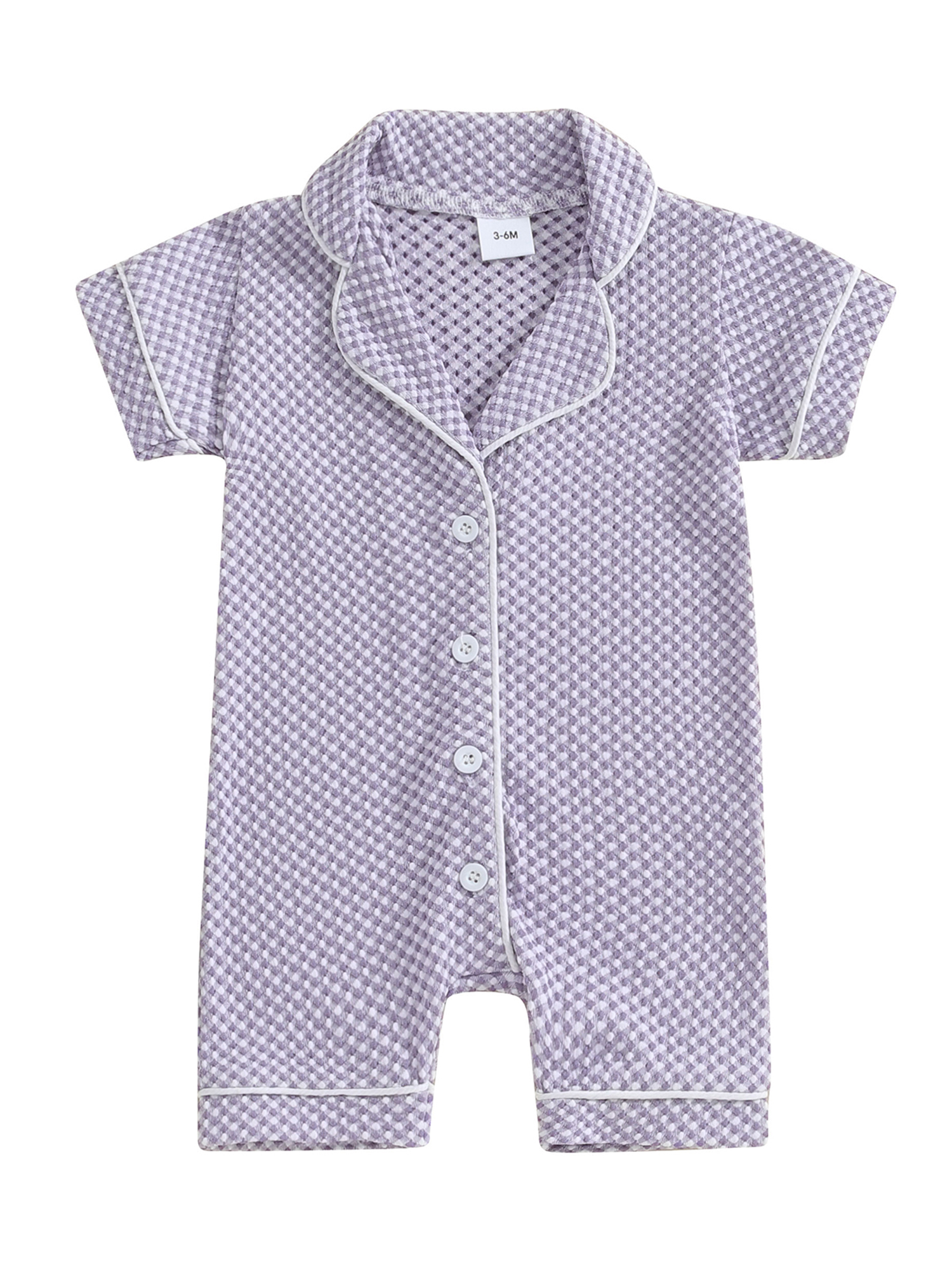 Bangyeer Newborn Baby Boys Girls Footless Jumpsuit Plaid Print Short ...