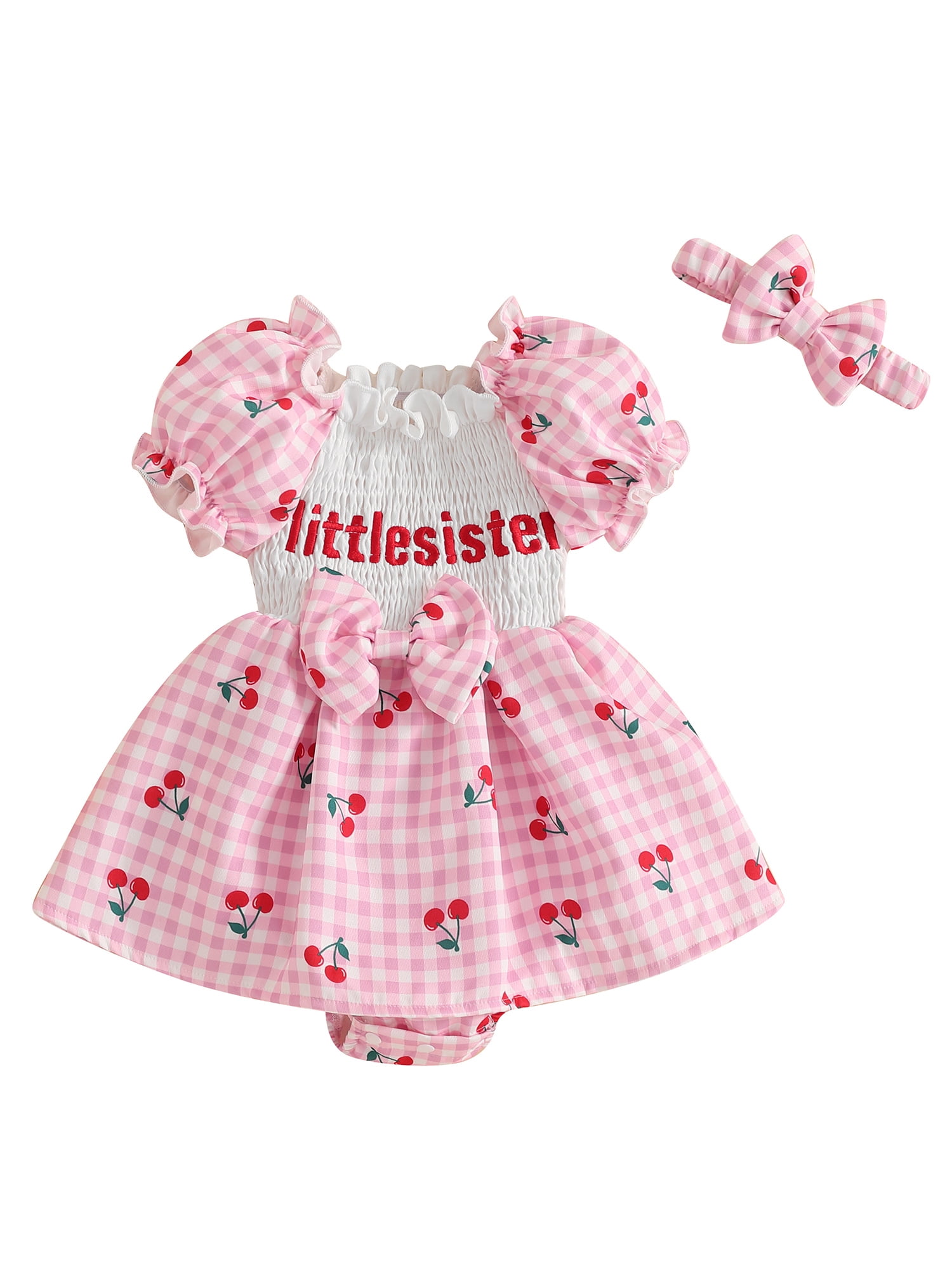 Bangyeer Newborn Baby Girl Clothes Ruffle Romper Dress Cherry Print ...