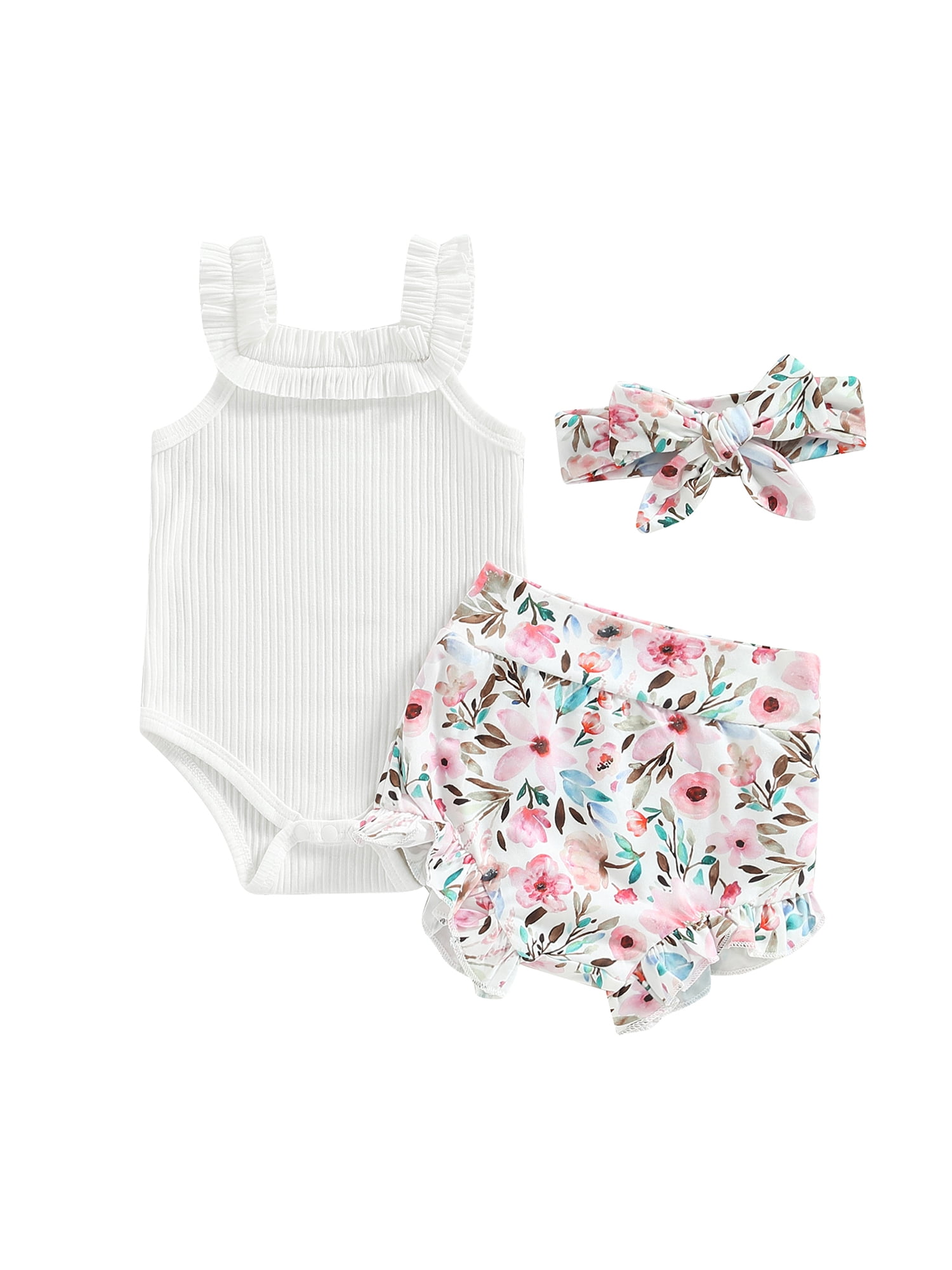 Bangyeer Newborn Baby Girl Summer Clothes Floral Jumpsuit Tank Top ...