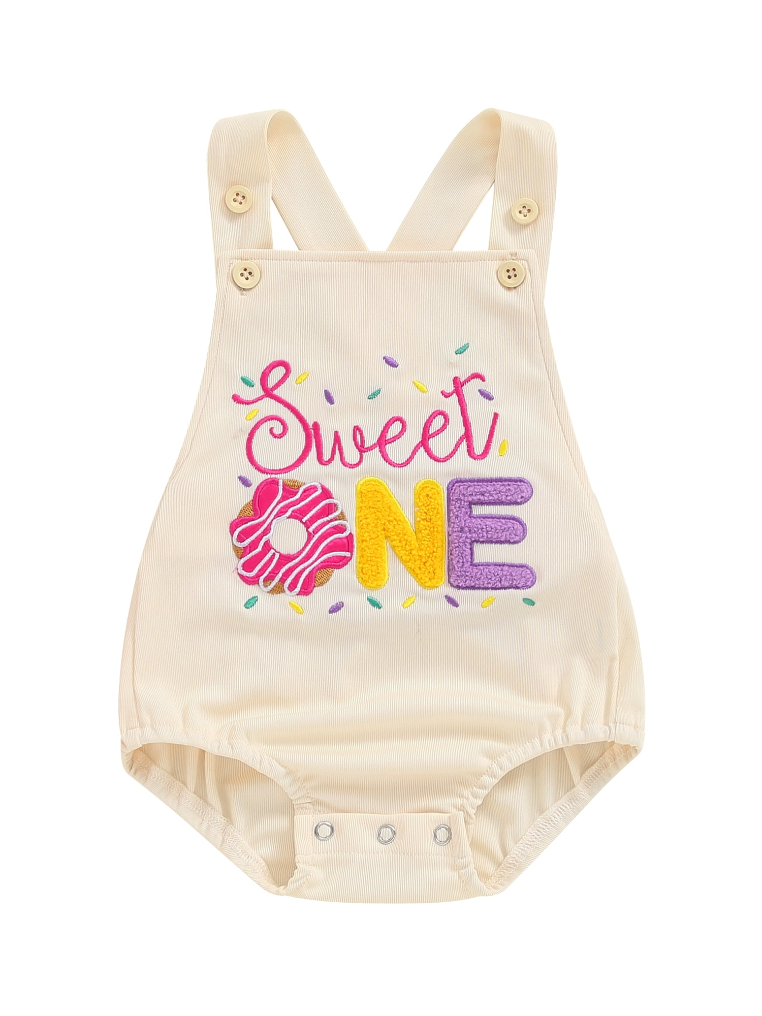 Bangyeer Newborn Baby Summer Romper 1st Birthday Button Jumpsuit ...
