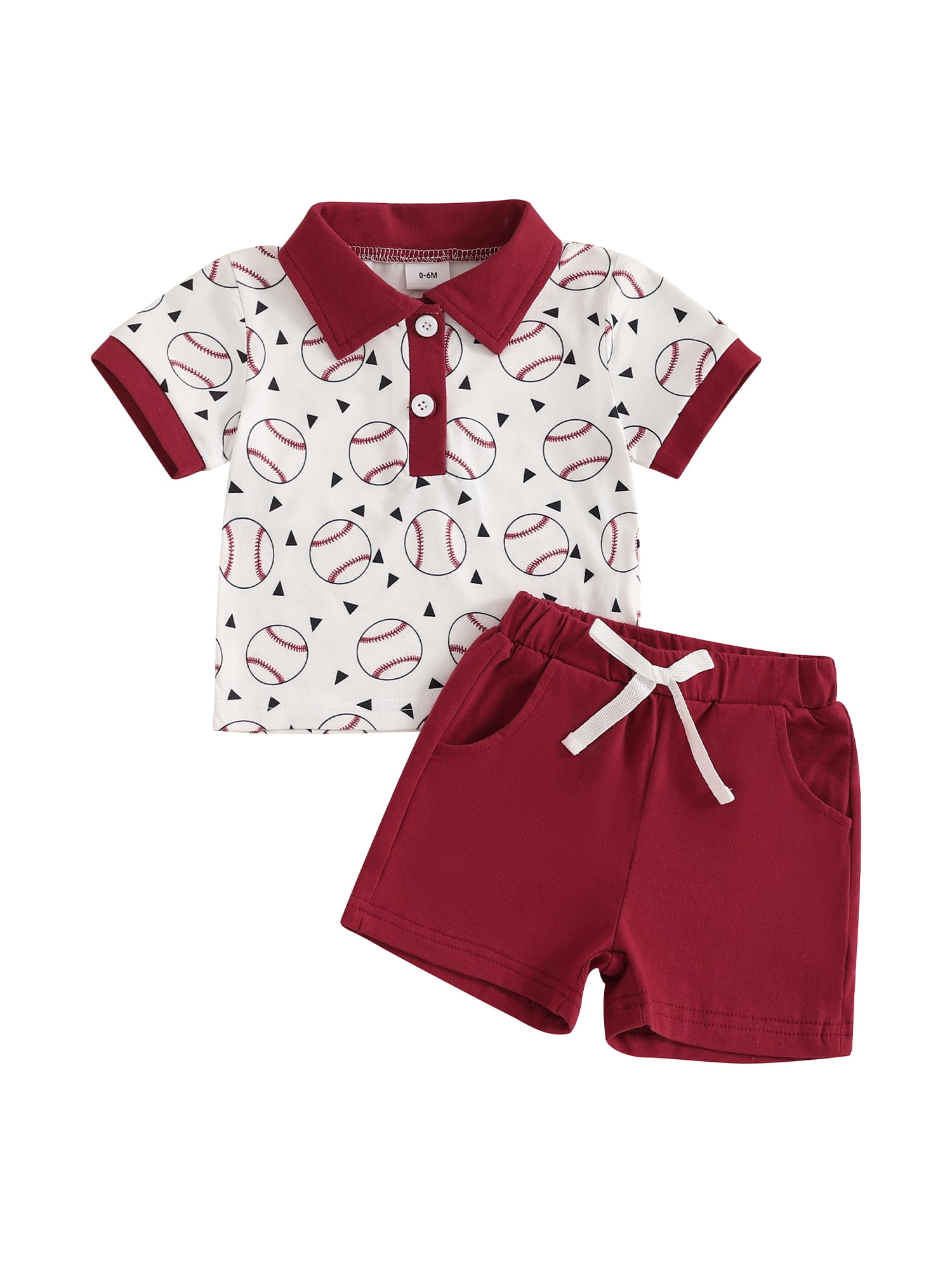 Bangyeer Toddler Baby Boy Baseball Outfits Rugby Print Short Sleeve T ...
