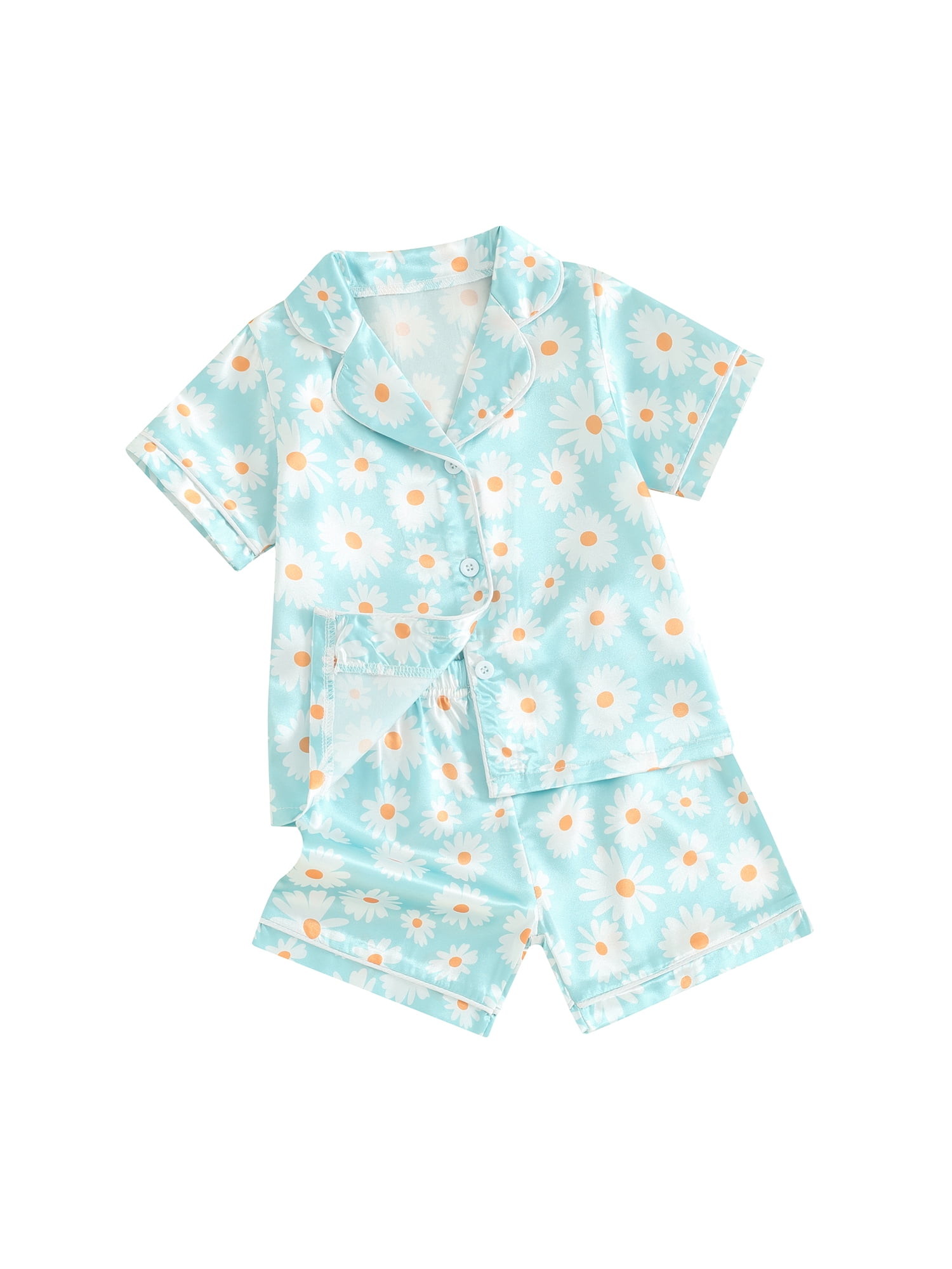 Bangyeer Toddler Baby Girl Short Pyjama Set Short Sleeve Button Shirt ...