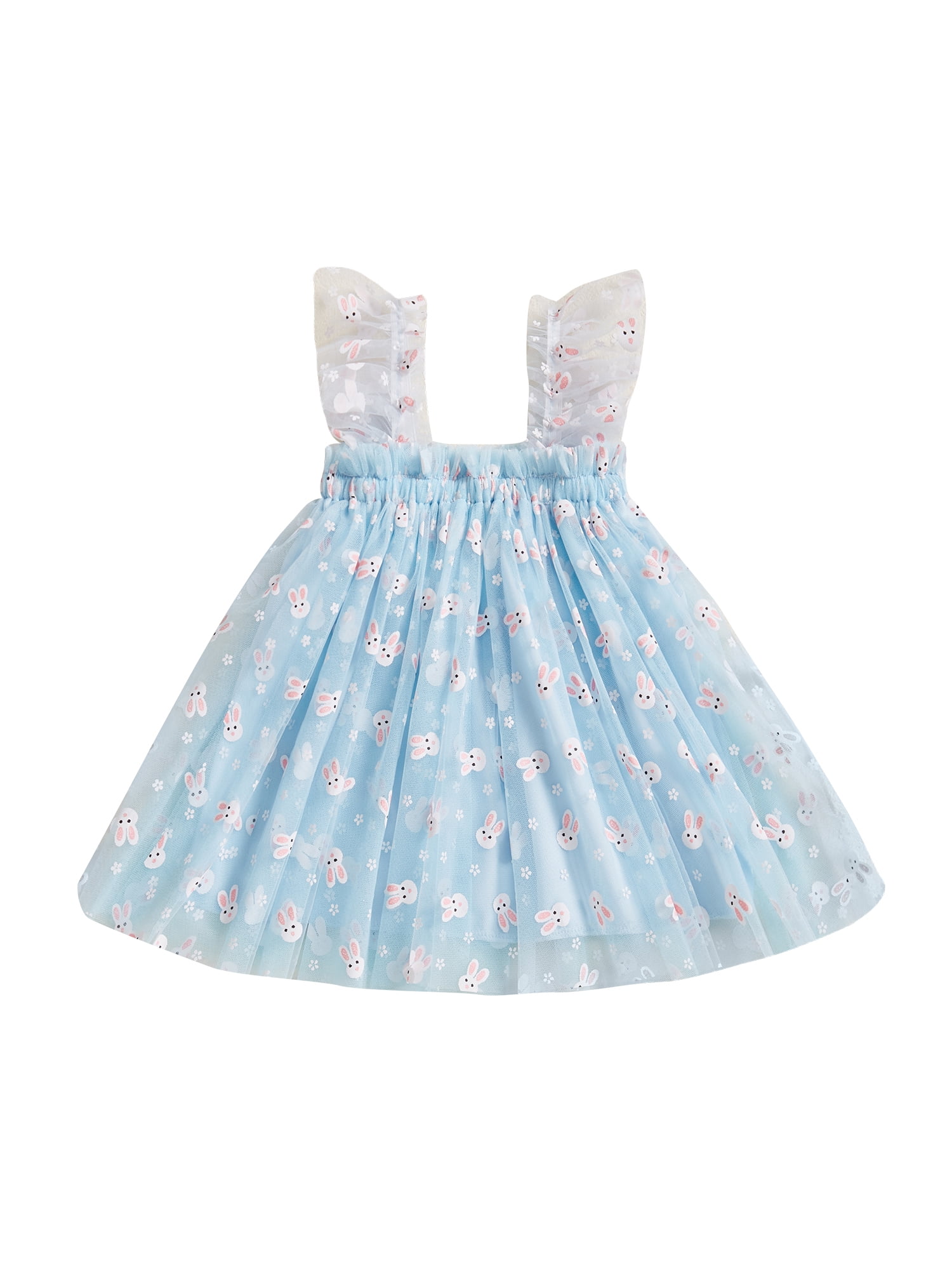 Bangyeer Toddler Easter Tutu Dress Baby Girl Bunny Layered Tulle Dress ...