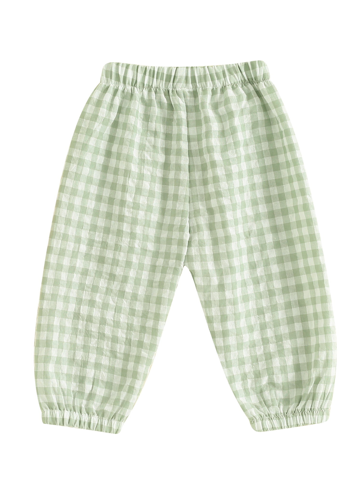 Bangyeer Toddler Girls Boys Loose Checkered Pants Elastic Waistband ...