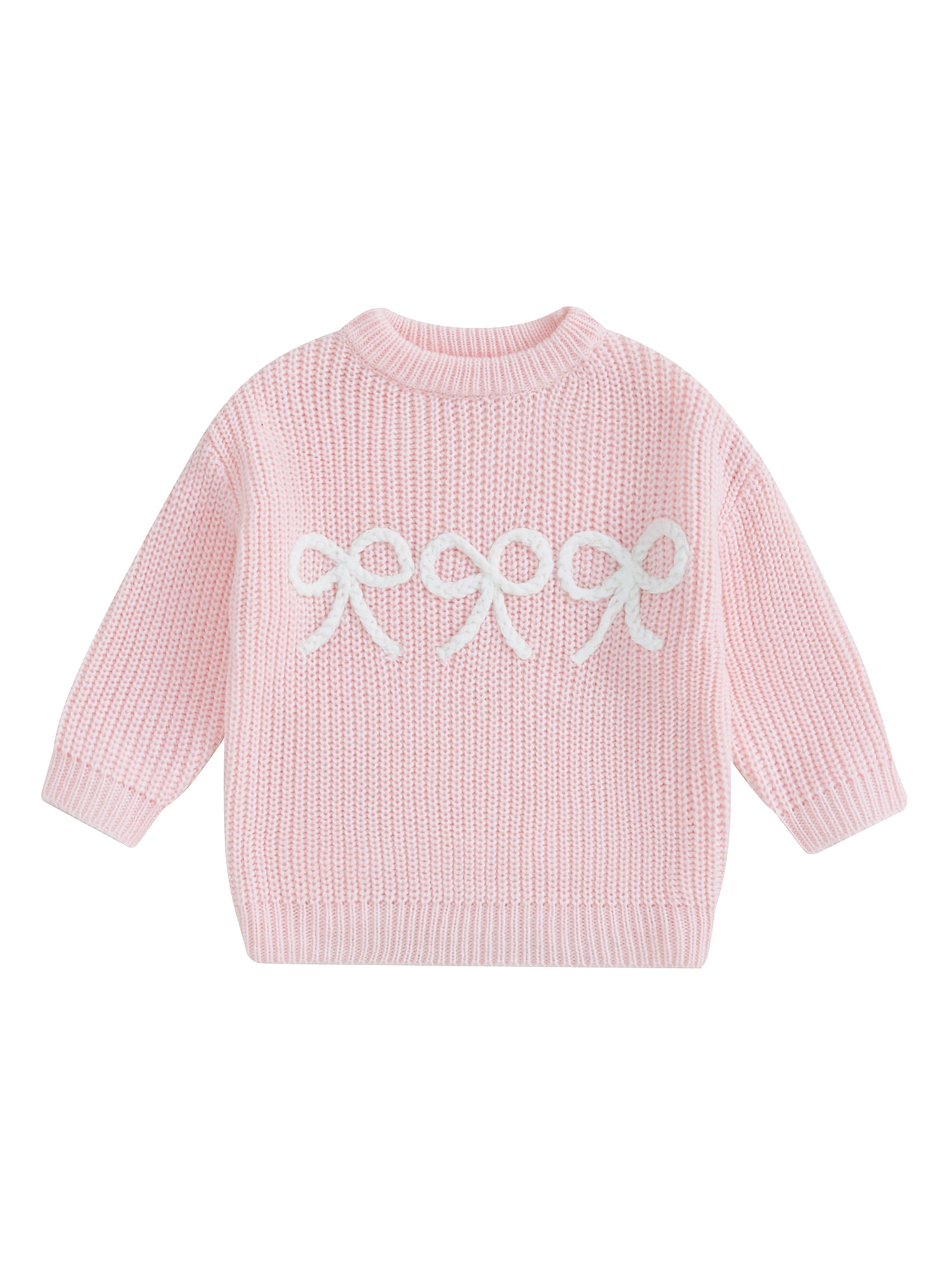 Bangyeer Toddler Kids Girl Sweater Cute Bow Embroidery Warm Knitted ...