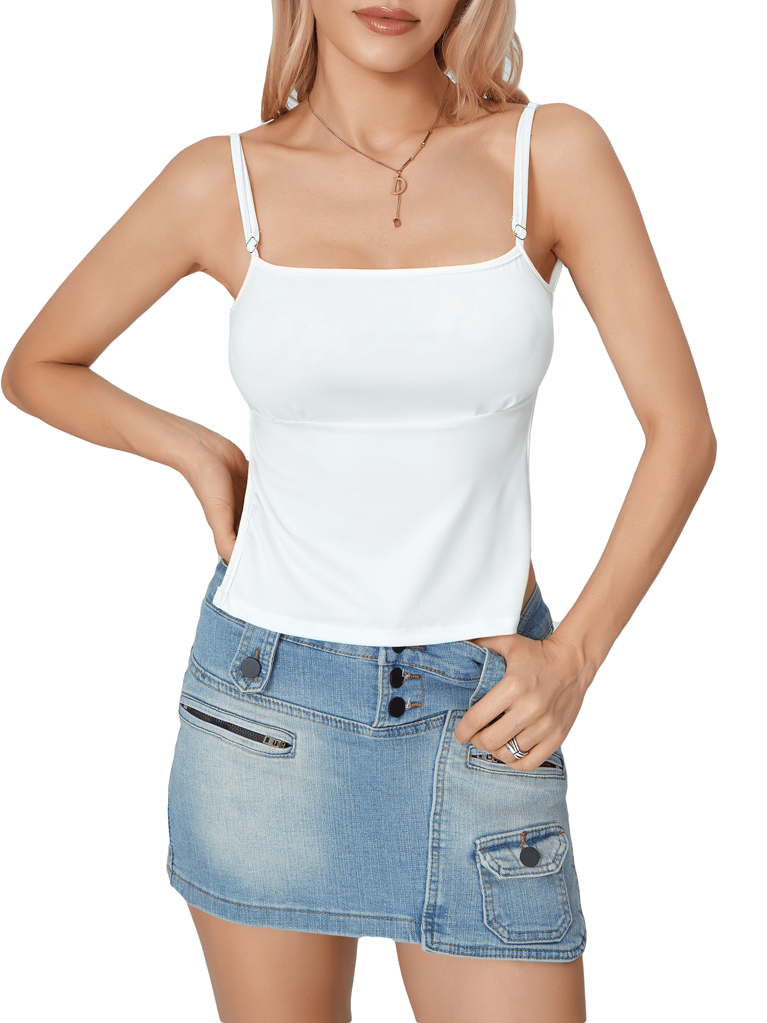 Bangyeer Women Cute Crop Top Spaghetti Strap Sleeveless Camisole Backless Tie Up Vest Sexy