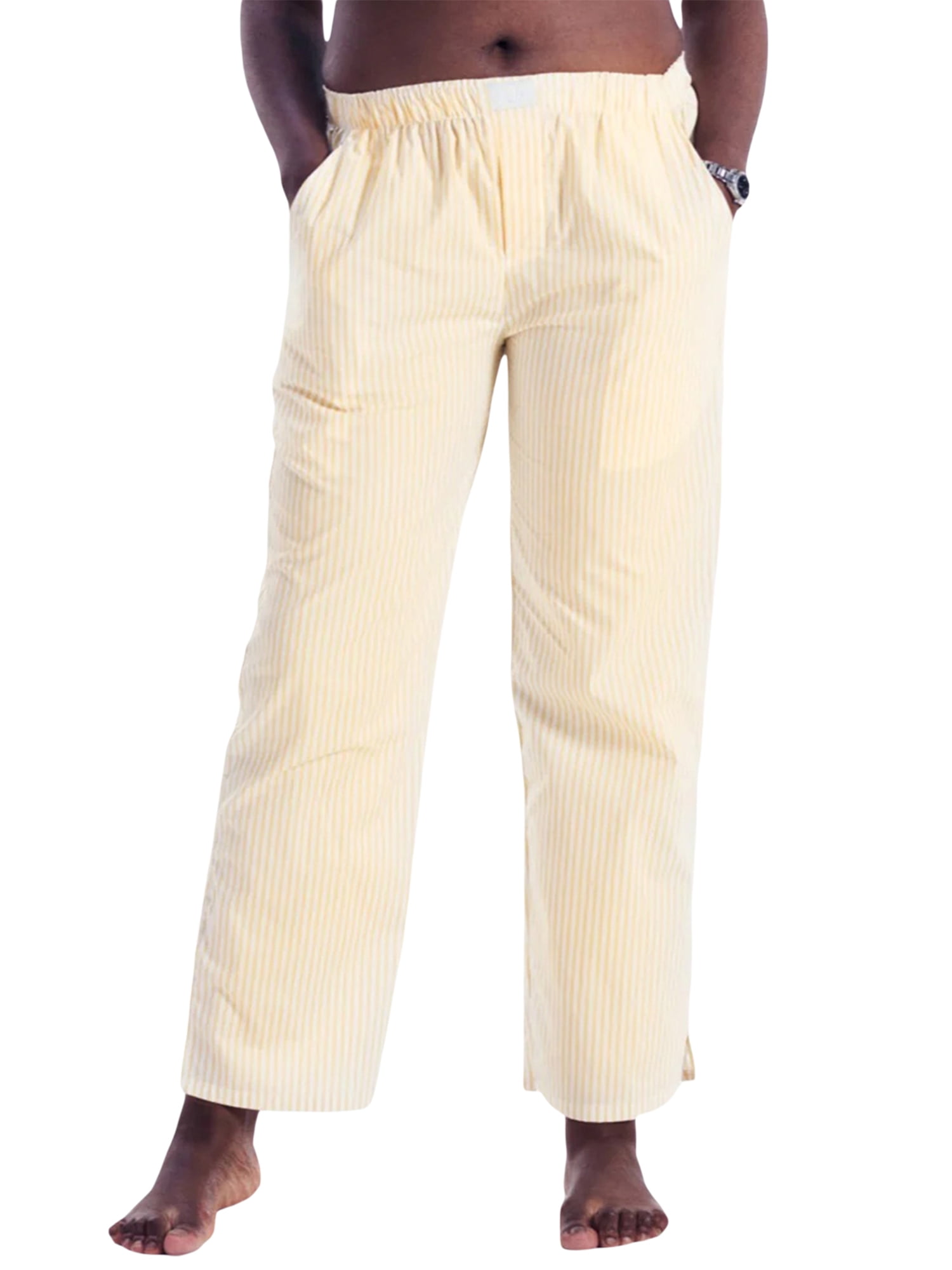 Bangyeer Women Striped Lounge Pants Wide Leg Drawstring Pajama Pants ...