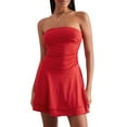 Bangyeer Women Tube Mini Dress Off The Shoulder Mini Bodycon Short