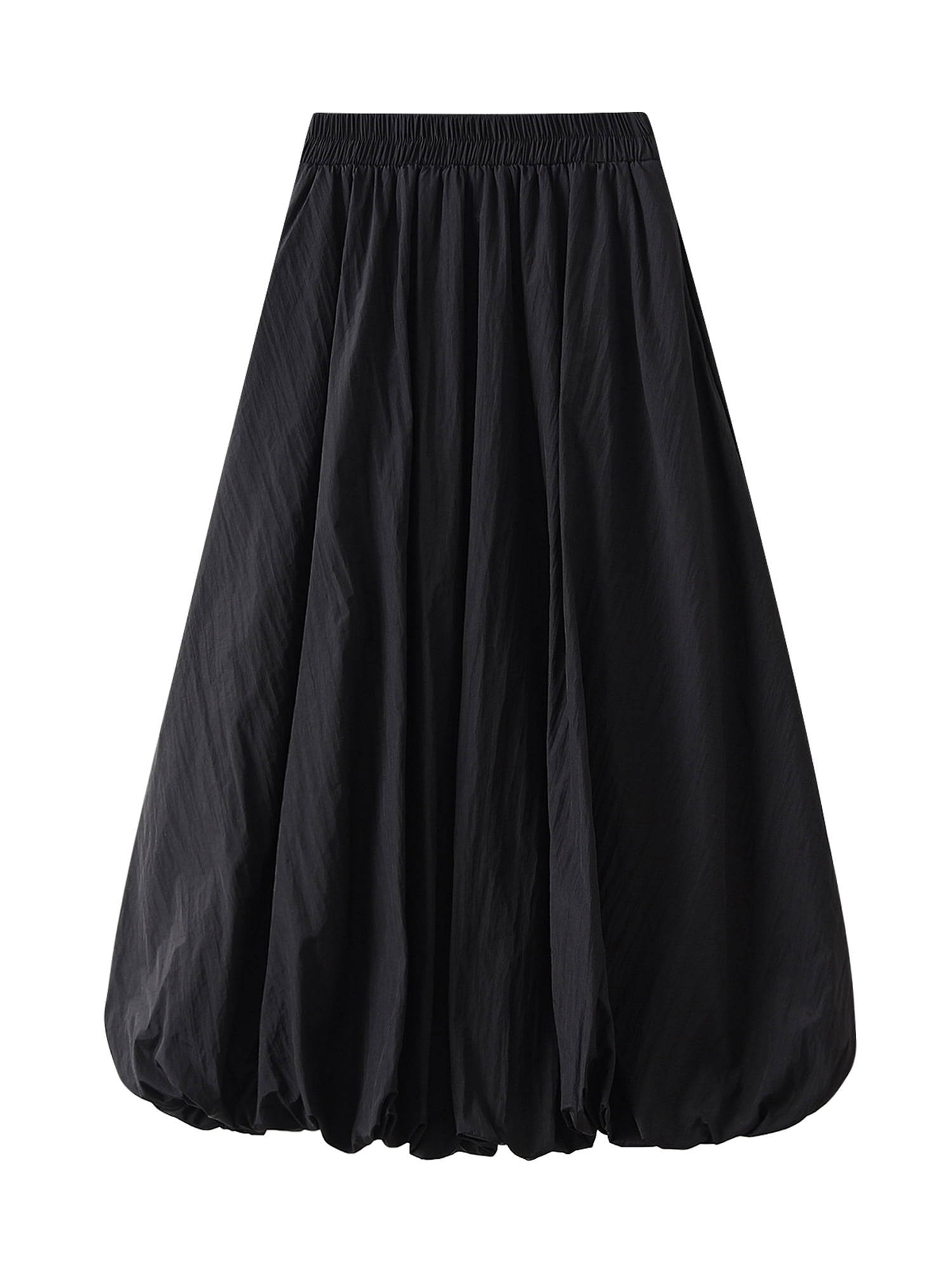 Bangyeer Women Y2K Bubble Maxi Skirt Elastic High Waist Pleated Flowy A Line Long Puff Skirts ...