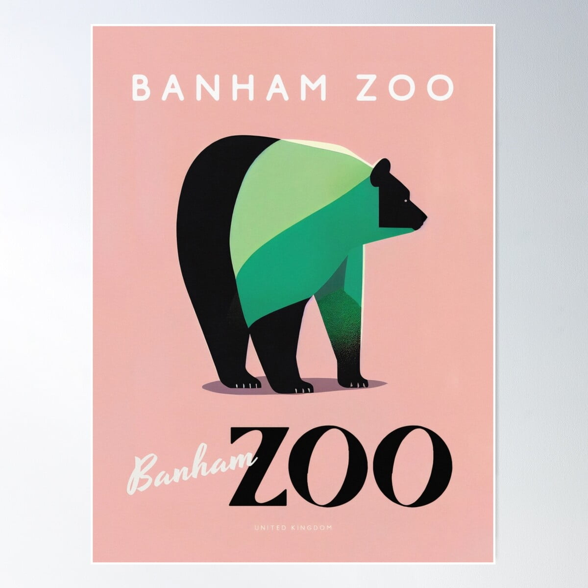 Banham Zoo Retro Poster Bold Black Bear Color Pop Poster Wall Art ...