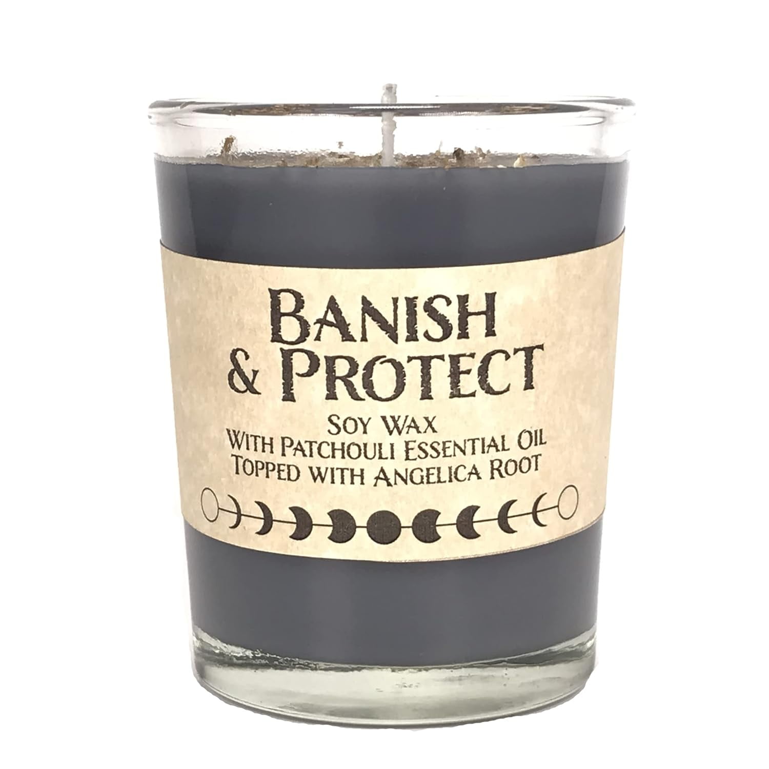 Banish & Protect Black Spell Candle | Patchouli Infused, Topped with Angelica Root | Lemurian ...
