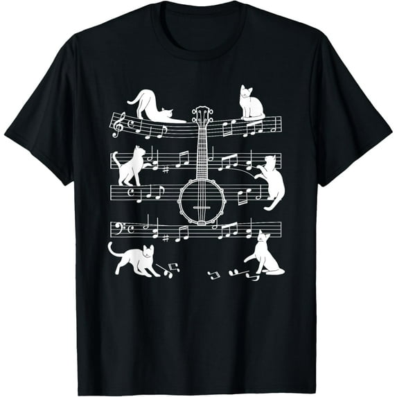Banjo Cats for Cat loving Banjo player T-Shirt - Walmart.com