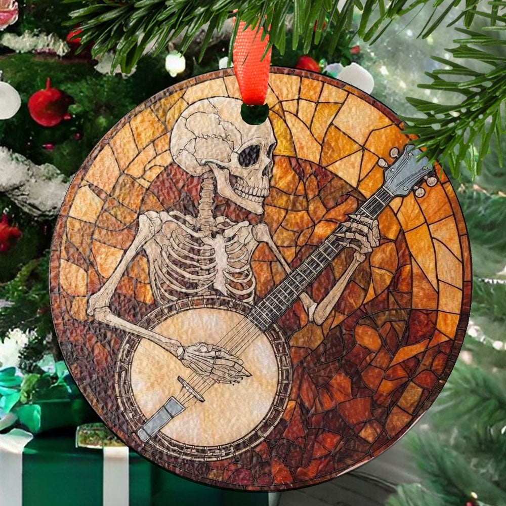 Banjo Ornament SunCatcher Skeleton Banjoist Light Catcher Window ...