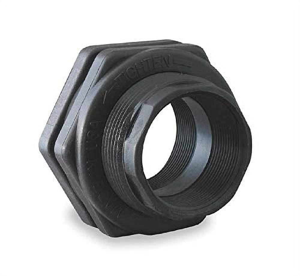 Banjo Poly Bulkhead Tank Fitting 2" FPT & 3-1/4" OD Double Threaded w ...